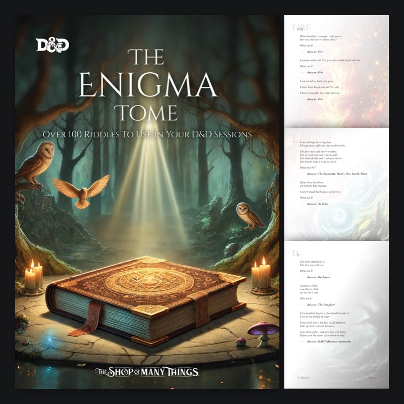 The Enigma Tome: 100+ Riddles for D&D – The Shop of Many Things